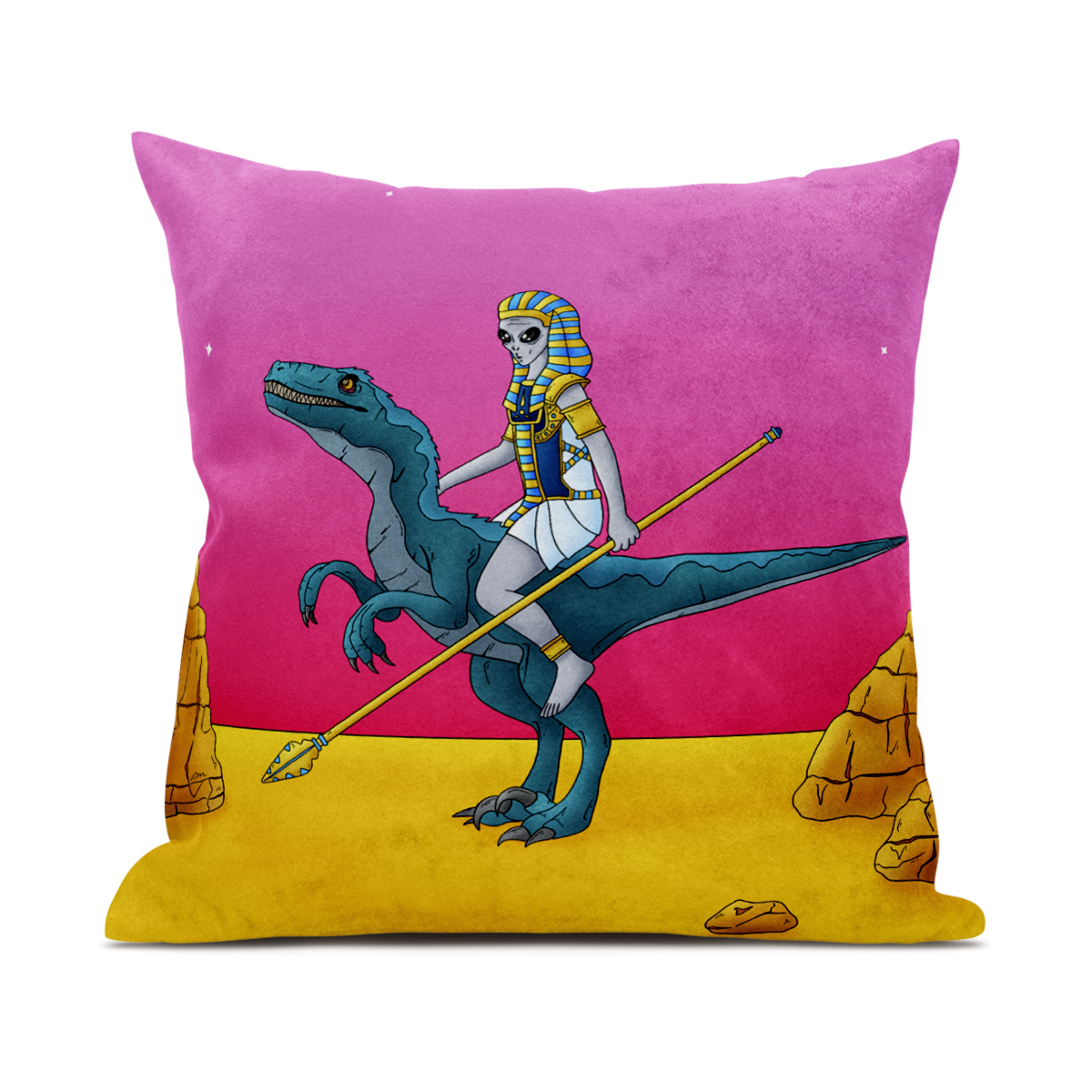 Ancient Alien Cushion – Tom Mankin | Art and Homeware